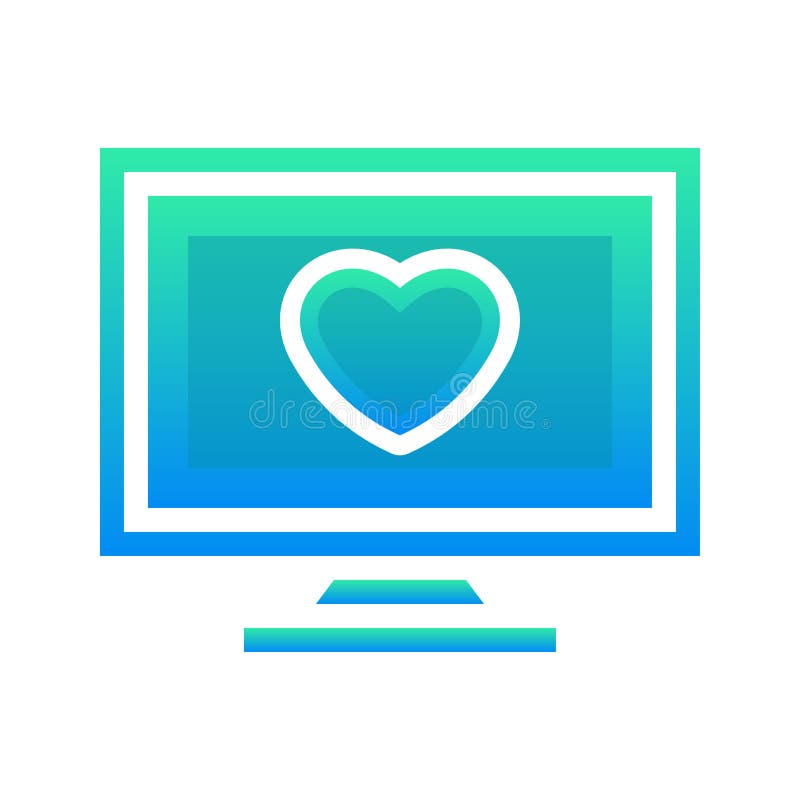 Monitor Love Logo Gradient Design Template Icon Element Stock Vector ...