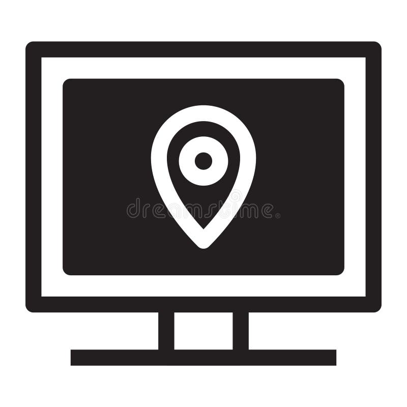 Monitor map stock vector. Illustration of desktop, equipment - 100206067