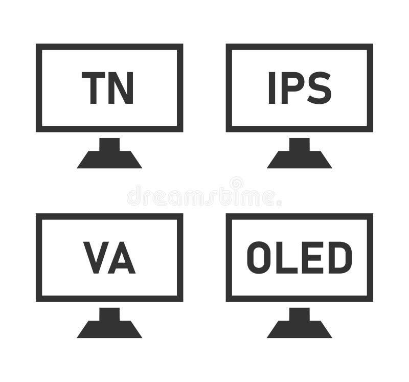 Monitor Matrix Icon Set, Types of LCD Matrices - IPS, VA, TN, OLED ...