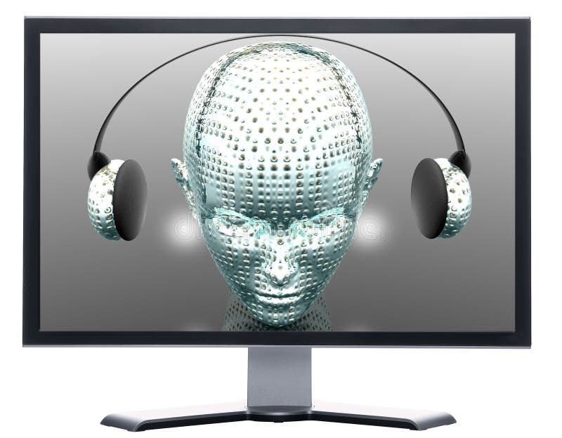 Monitor with metal screen stock illustration. Illustration of ...