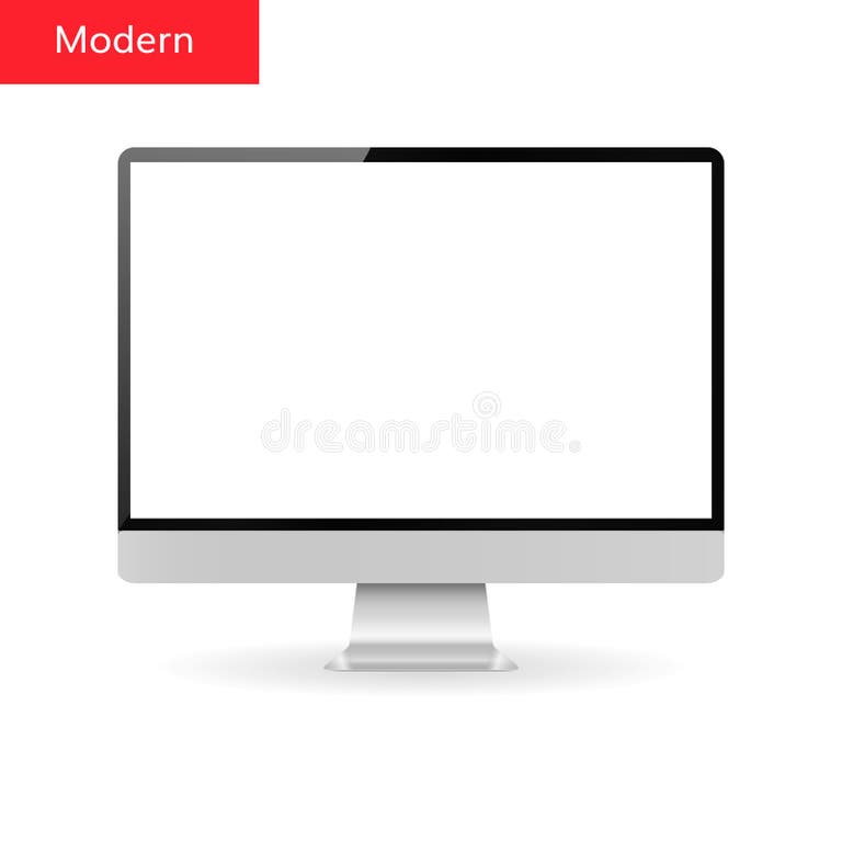 Monitor mock up stock vector. Illustration of gray, office - 89718123