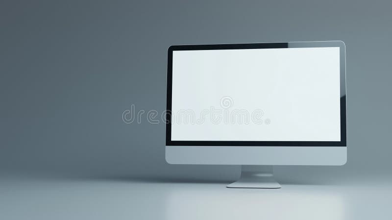 Monitor Mockup of Modern Computer in Empty Space, Ai Generated Stock ...