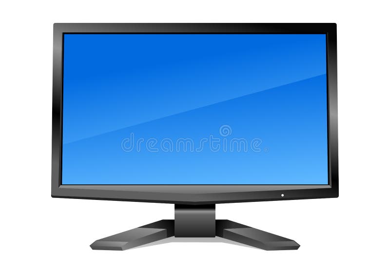 Monitor Moderno Con La Pantalla Azul Ilustración del Vector ...