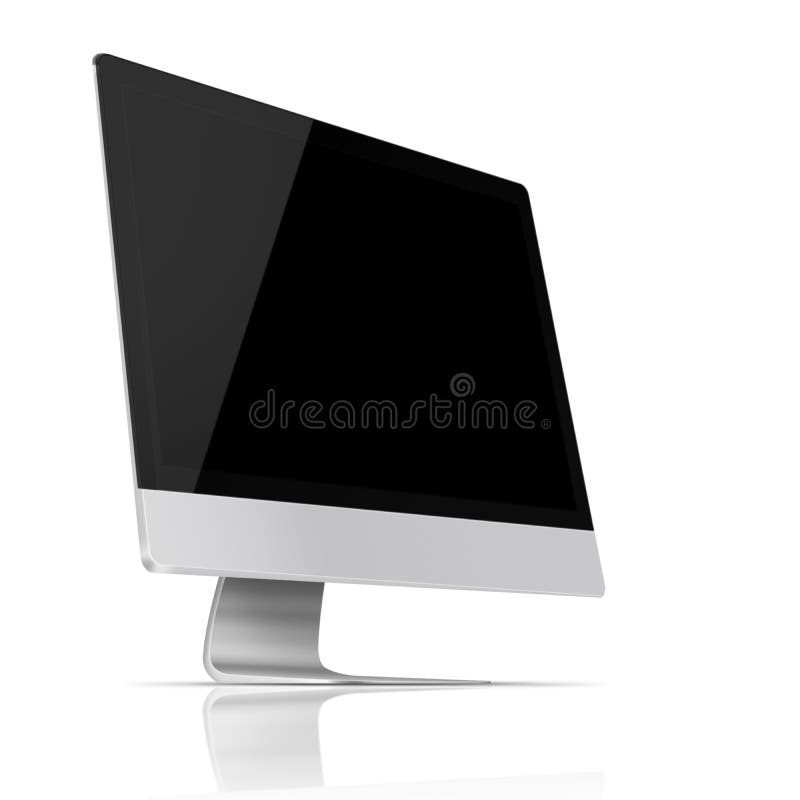 Monitor Moderno Del Computer Dello Schermo Piano Illustrazione di Stock ...