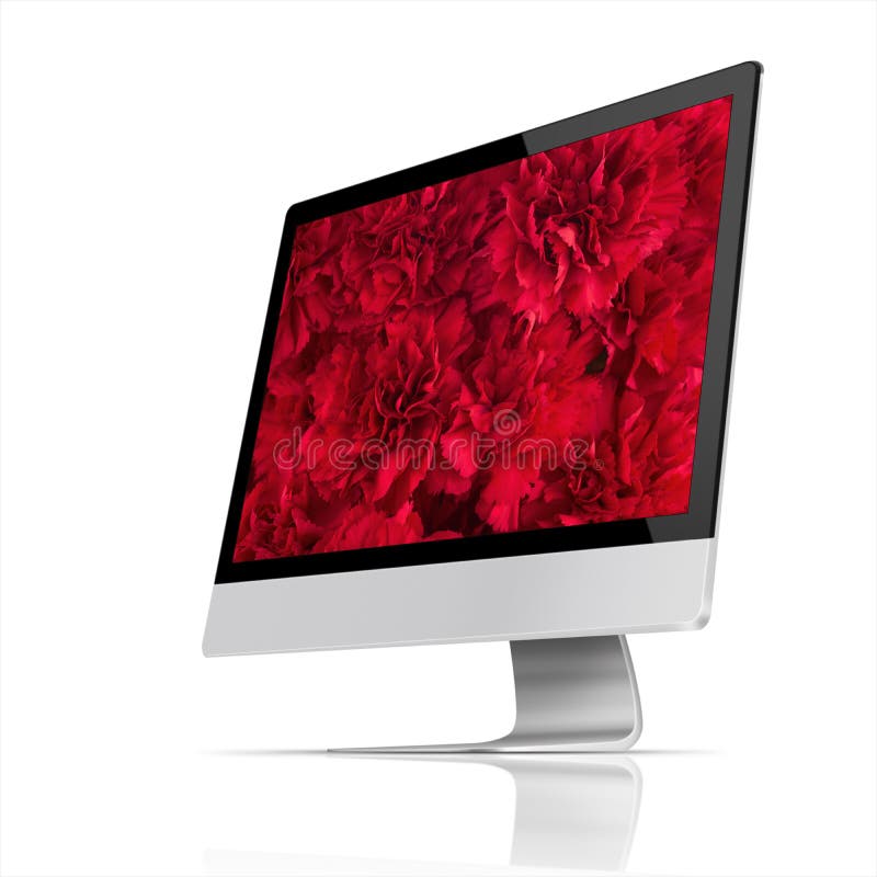 Monitor Moderno Del Computer Dello Schermo Piano Illustrazione di Stock ...