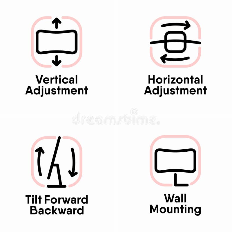 Monitor Mount Properties Symbols Stock Illustration - Illustration of ...