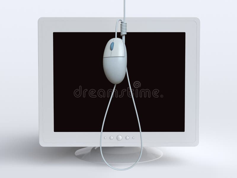 Monitor and mouse stock illustration. Illustration of internet - 11478366