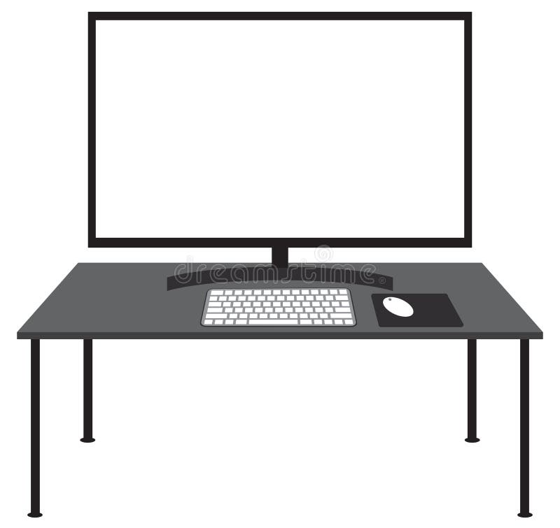 Monitor Mouse and Keyboard with Pad Stock Vector - Illustration of ...