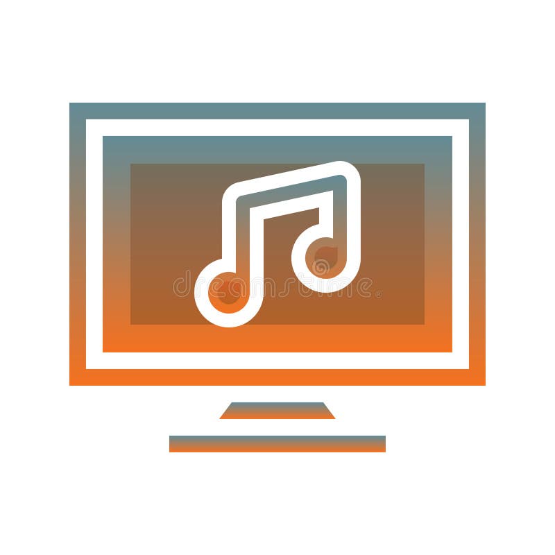 Monitor Music Logo Gradient Design Template Icon Element Stock Vector ...