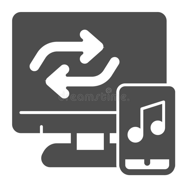 Monitor and Music Player Device Solid Icon, Data Hoarding Concept. Vector Graphics Stock ...