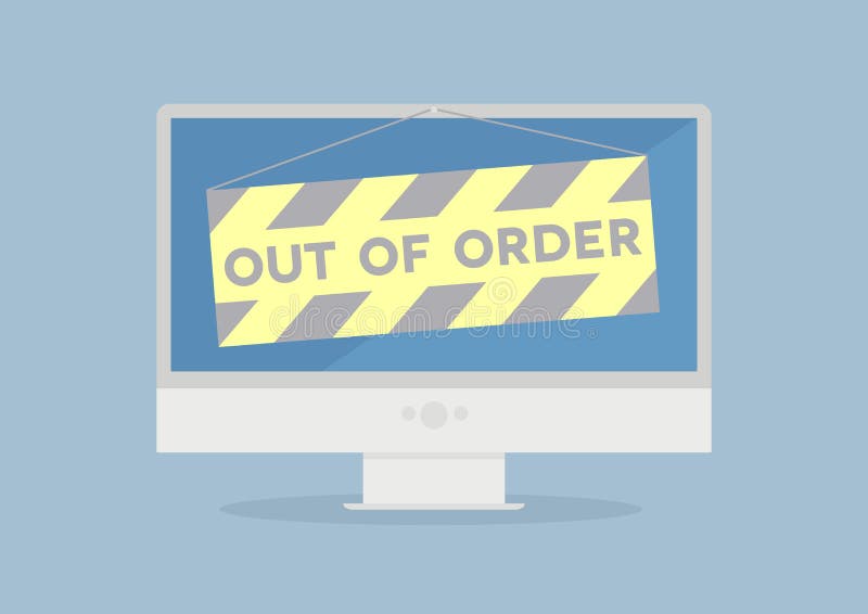 Monitor out of order stock vector. Illustration of alert - 38007615