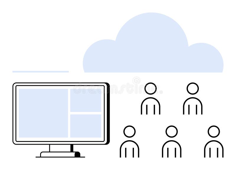 Cloud Computing for Team Collaboration with Monitor and User Icons ...