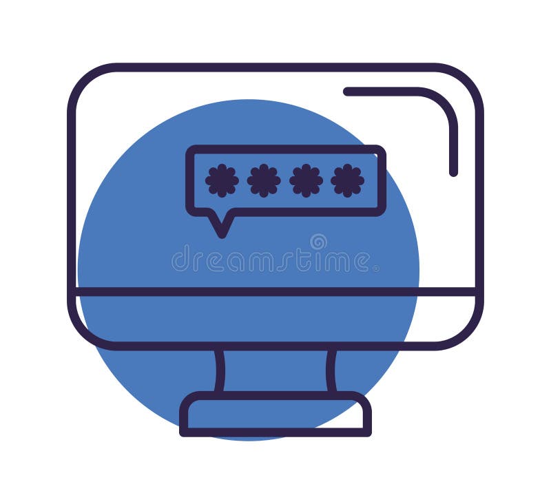 Monitor with password stock vector. Illustration of technology - 247681064