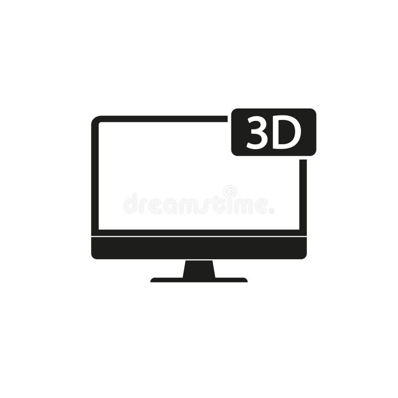 Monitor PC, Icon Computer Bildschirm Flach Stil Vector-Illustration ...
