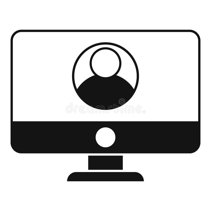 Monitor Person Icon Simple Vector. Social Trust Stock Vector ...