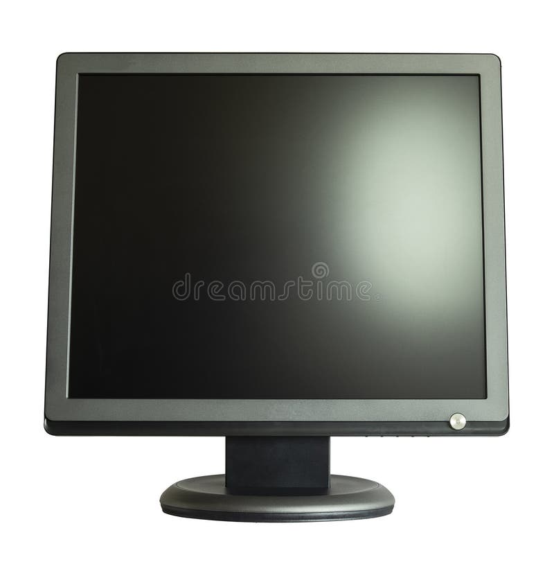 Monitor for Personal Computer Square Shape on White Background Stock ...