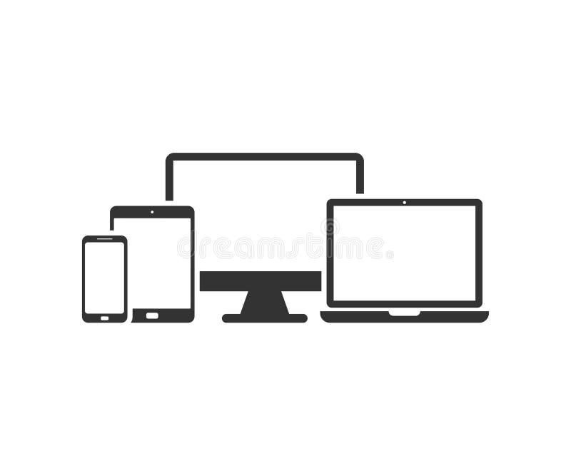 Monitor, Phone, and Tablet Icon Template Stock Vector - Illustration of ...
