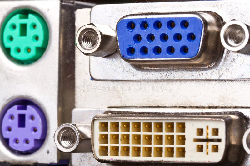 Monitor plug ins stock image. Image of light, computer - 23065197