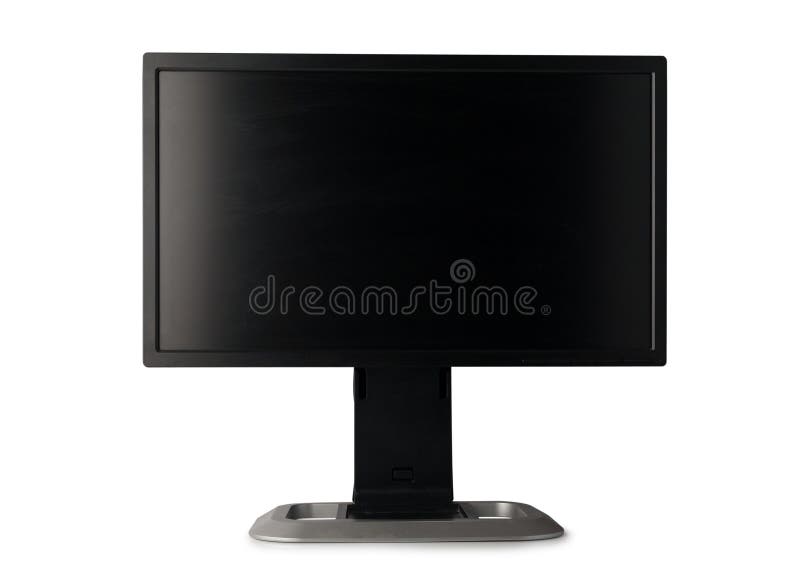 Monitor Preto Widescreen Isolado Em Fundo Branco. Desligado Imagem de ...