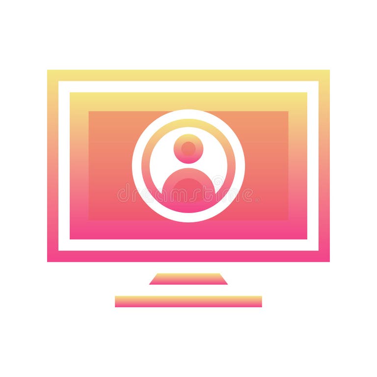 Monitor Profile Logo Gradient Design Template Icon Element Stock Vector ...