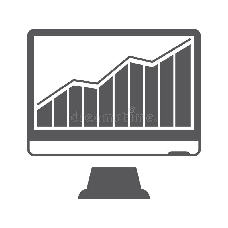Monitor with Progress Chart Presentation. Vector Illustration ...