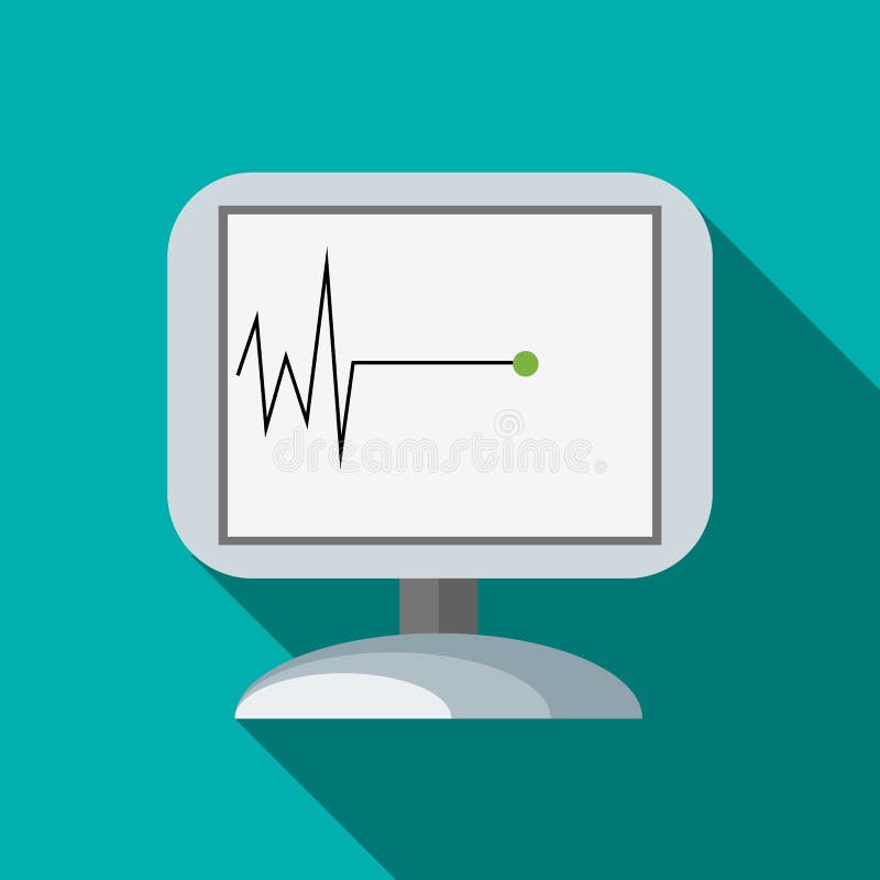 Monitor Recorded Cardiac Arrest Icon, Flat Style Stock Vector ...