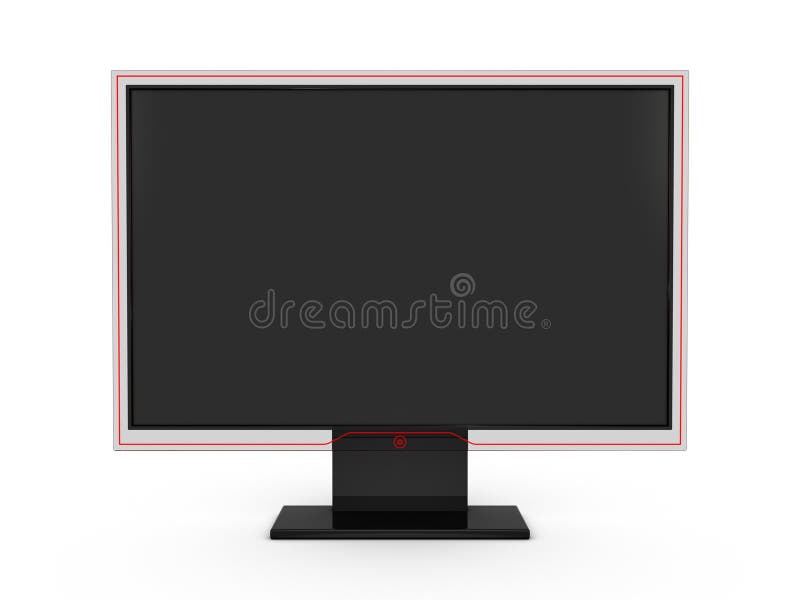 Monitor with red stripe stock illustration. Illustration of holder ...