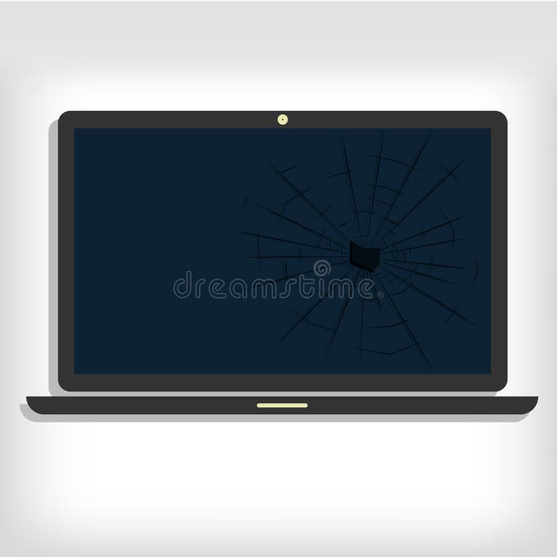 Monitor Rotto Del Computer Portatile Illustrazione Vettoriale ...