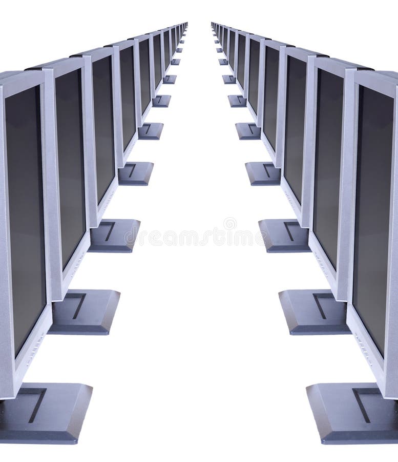 Monitor Rows stock image. Image of electronics, white - 11252399