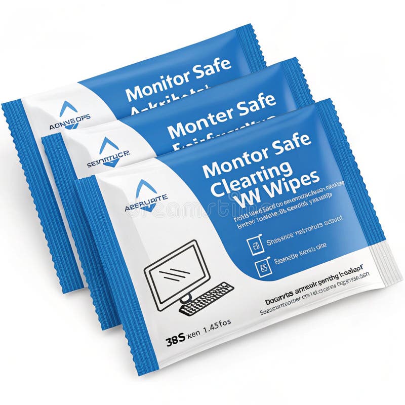 A-monitor-safe-anti-static-cleaning-wipe-pack Ton Stock Illustration ...