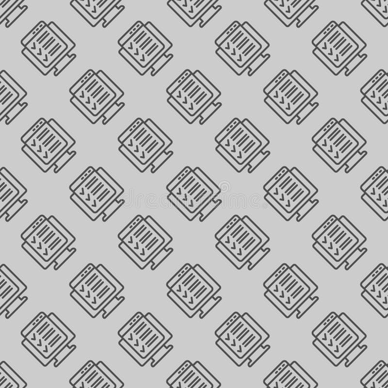 Monitor Screen with Checklist Window Line Seamless Pattern, Remote Work ...