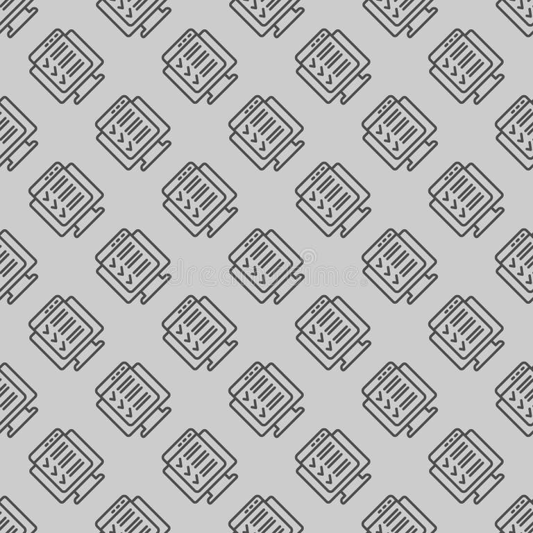 Monitor Screen with Checklist Window Line Seamless Pattern, Remote Work ...