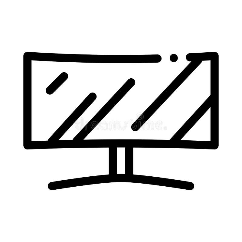 Monitor Screen Computer Black Icon Vector Illustration Stock ...