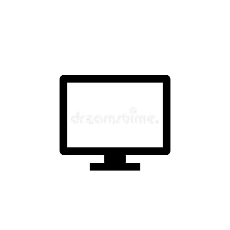 Monitor Screen Computer Icon Isolated on White Background. Display Pc ...