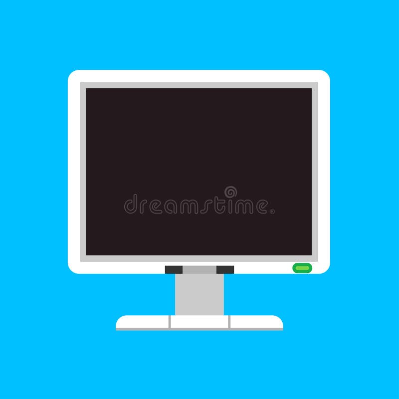 Monitor Front View Screen Computer Equipment Vector Icon. Electronic ...