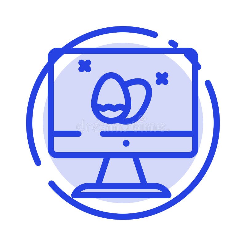 Monitor, Screen, Egg, Easter Blue Dotted Line Line Icon Stock Vector ...