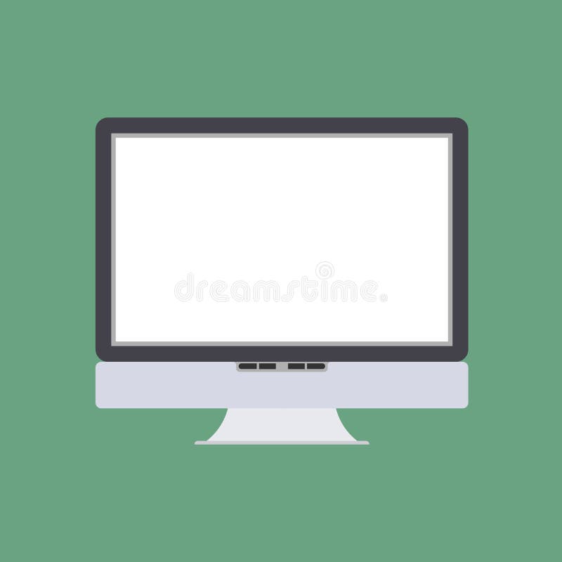 Monitor Screen Front View Display Vector Icon. Above Computer ...