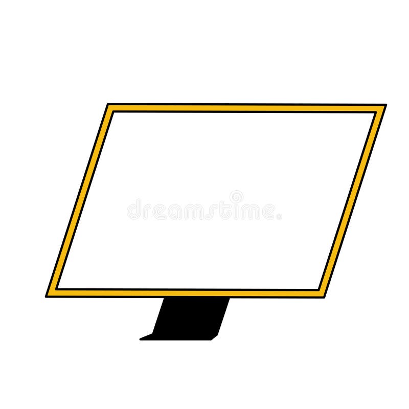 Monitor Screen Front View Display Vector Icon. Above Computer ...