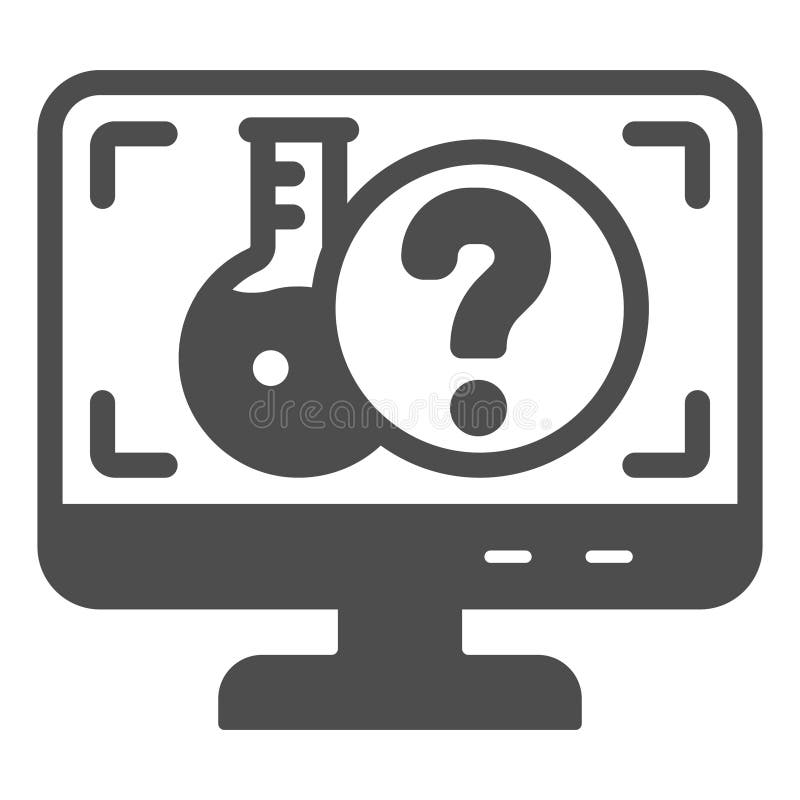 Monitor Screen with Question Mark and Flask Solid Icon, Clinical ...