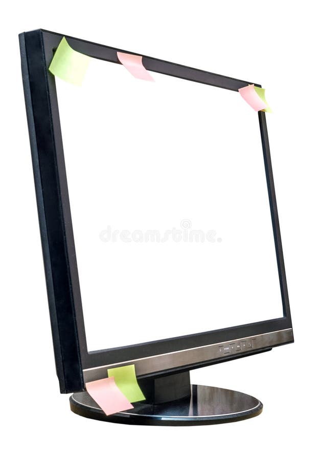 Monitor with stickers stock image. Image of computer, board - 8765067
