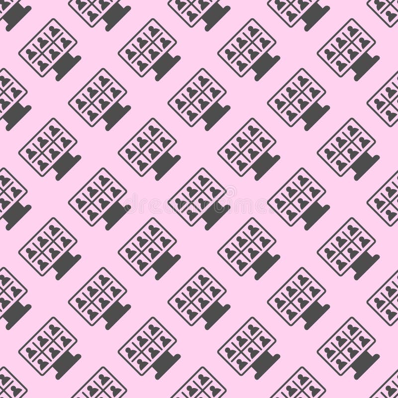 Monitor Screen with Team Conference Solid Seamless Pattern, Remote Work ...