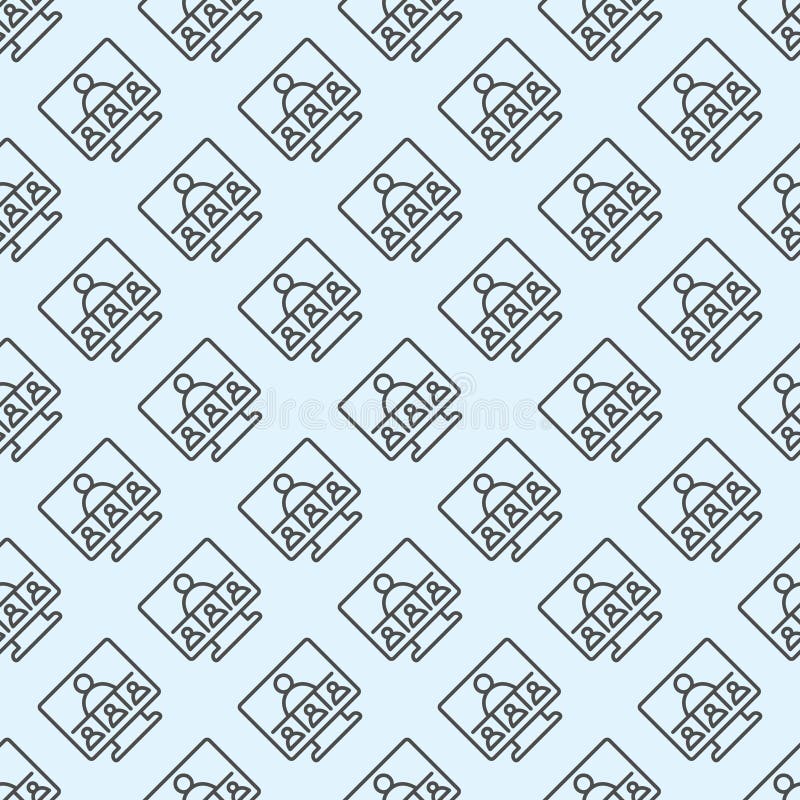 Monitor Screen and User Conference Line Seamless Pattern, Remote Work ...