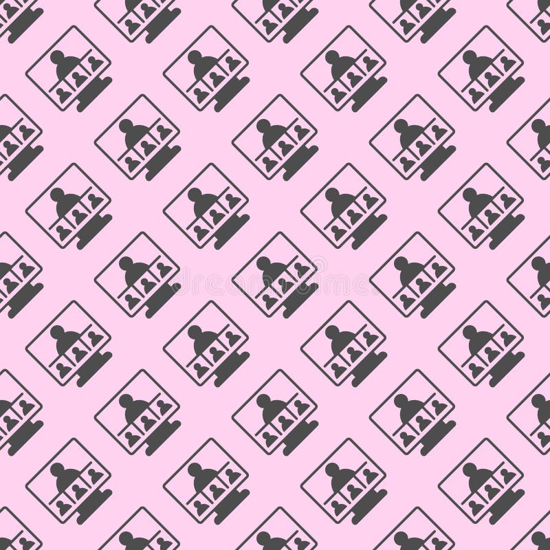 Monitor Screen and User Conference Solid Seamless Pattern, Remote Work ...