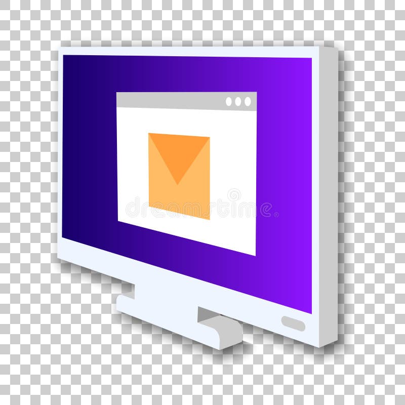 Monitor Screen Vector Icon in Isometric Style. Digital Technology ...