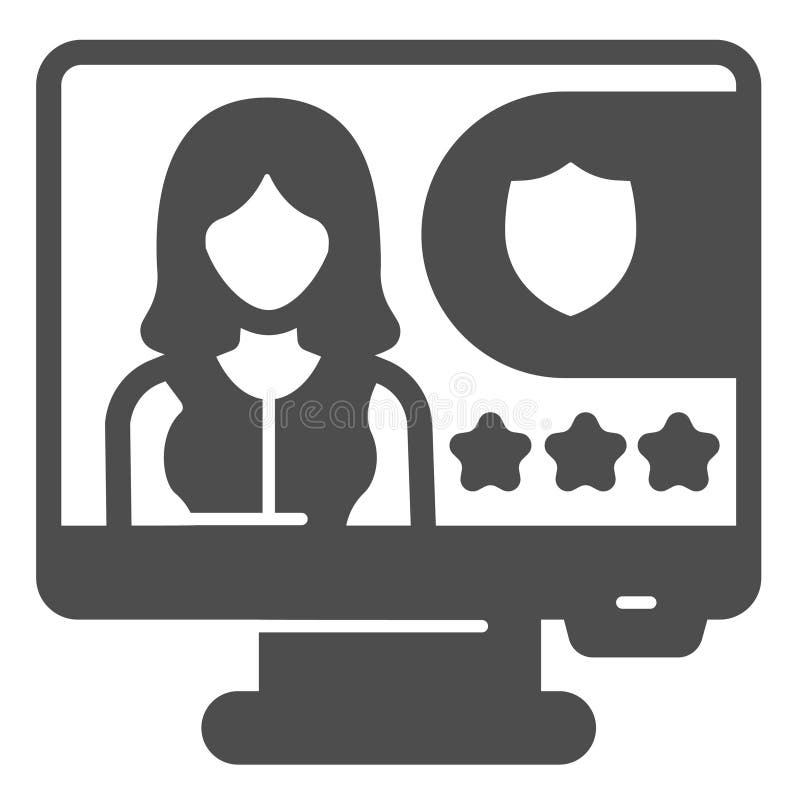 Monitor Screen with Wanted Woman Solid Icon, Design Recruitment Concept ...