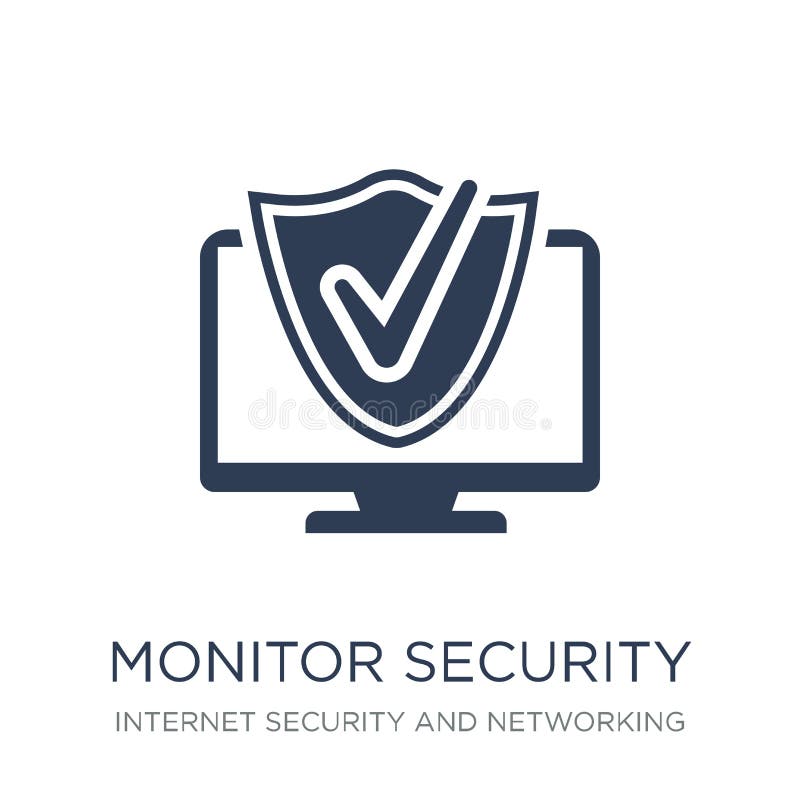 Monitor Security Icon. Trendy Flat Vector Monitor Security Icon Stock ...