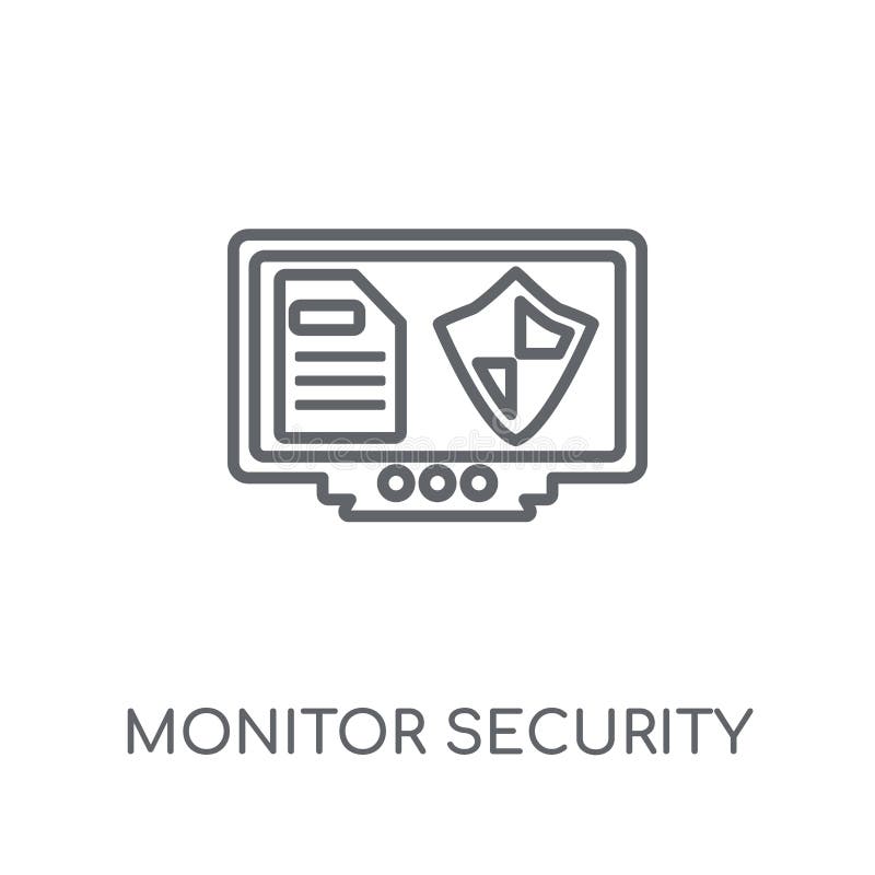 Monitor Security Icon. Trendy Monitor Security Logo Concept on W Stock ...