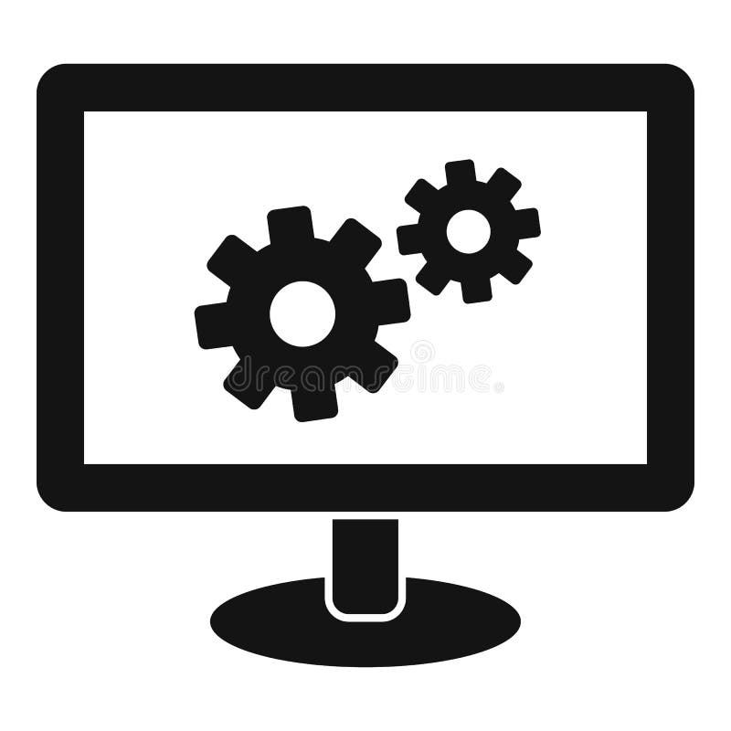 Monitor Settings Icon, Simple Style Stock Vector - Illustration of ...