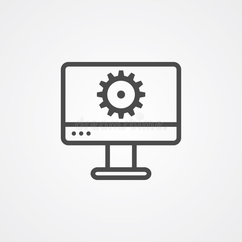 Monitor Settings Vector Icon Sign Symbol Stock Vector - Illustration of ...