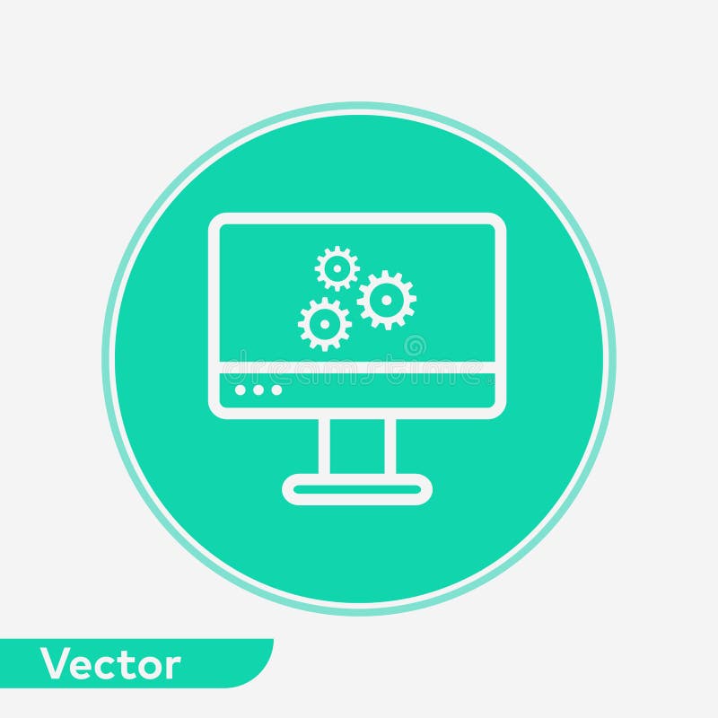 Monitor Settings Vector Icon Sign Symbol Stock Vector - Illustration of ...
